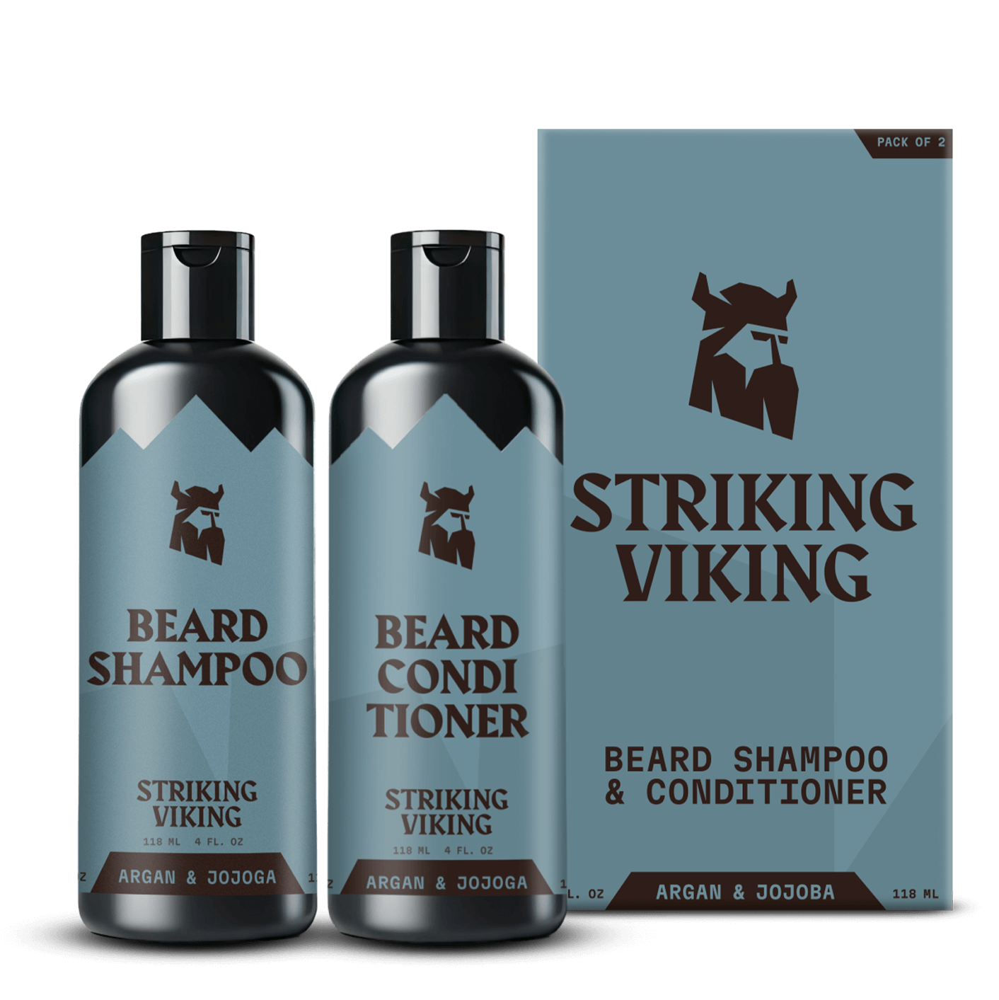 Beard Shampoo & Conditioner Cologne - Argan & Jojoba Oil | Striking Viking